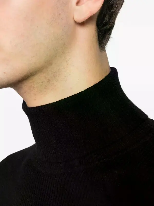 SUNFLOWER Roll-neck Wool Sweater - Black