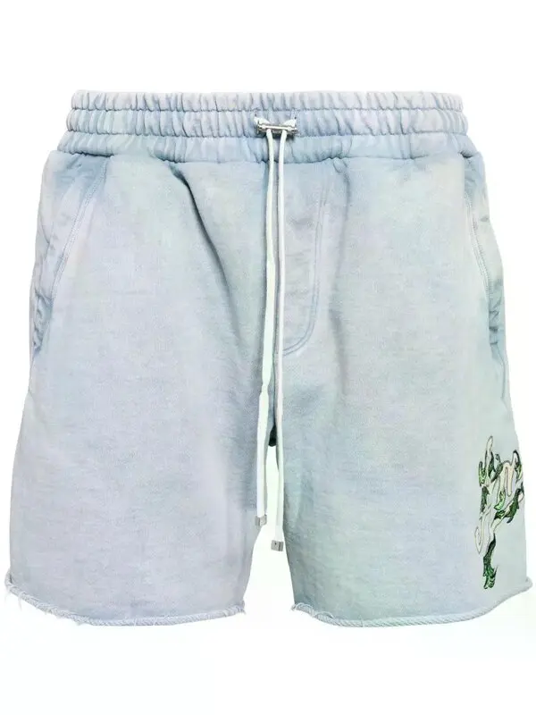 Amiri Filigree Cotton Track Shorts
