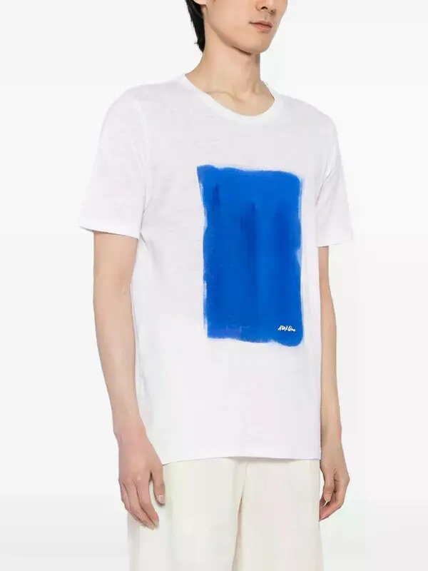 120% Lino Paint-print Linen T-shirt
