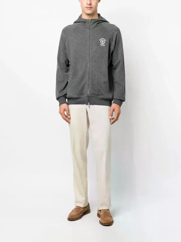 Brunello Cucinelli Logo-print Zip-up Hoodie