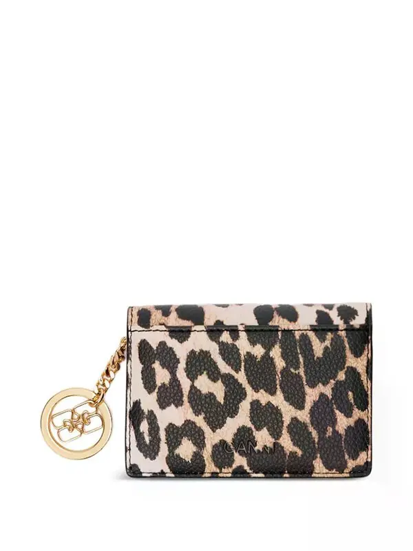 GANNI Leopard-print Wallet - Neutrals