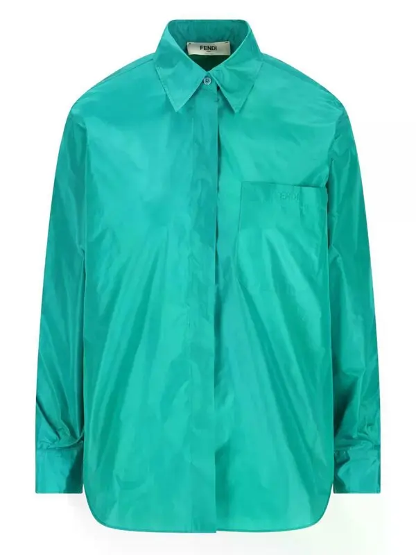 Fendi Silk Long-sleeve Shirt - Blue