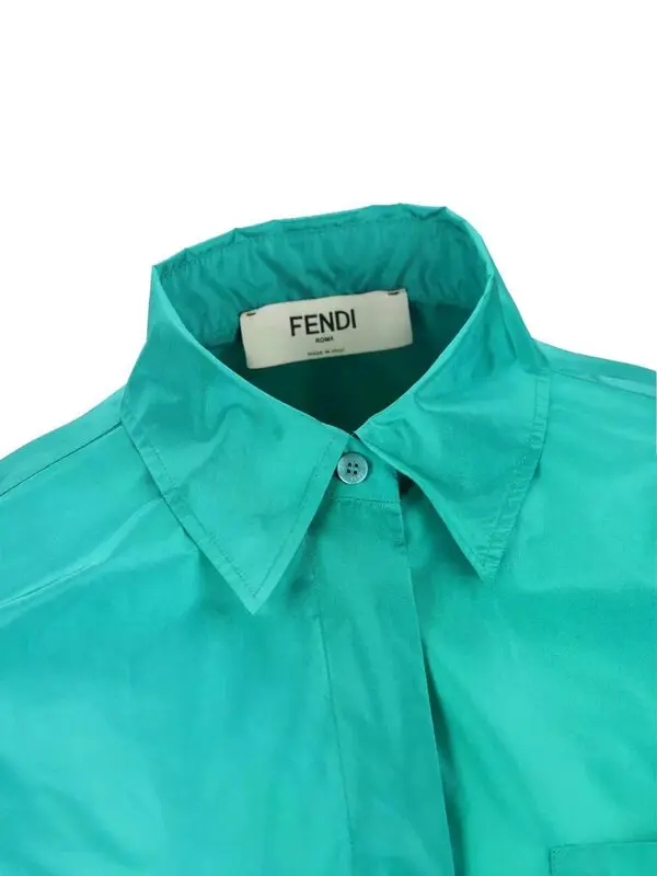 Fendi Silk Long-sleeve Shirt - Blue