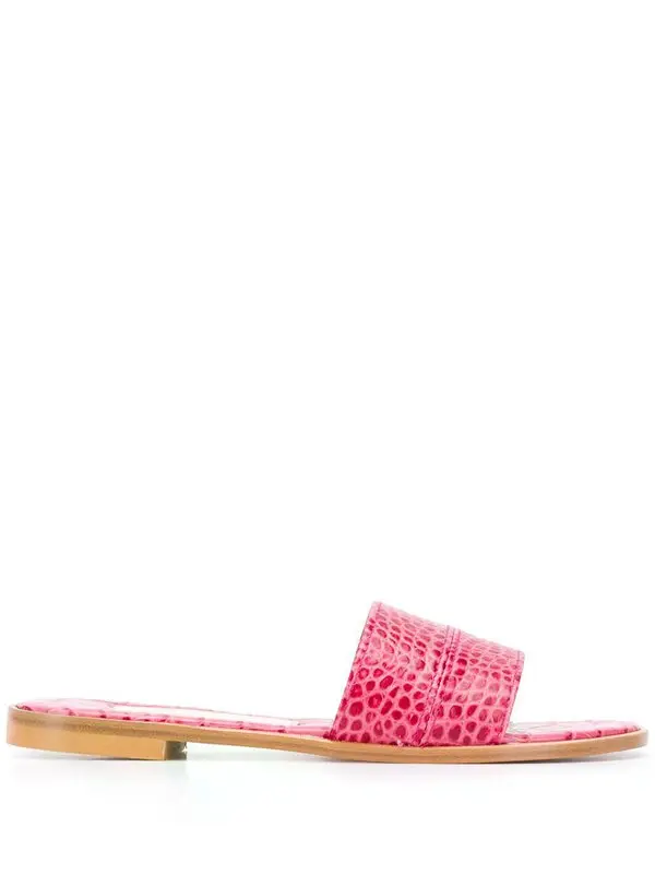 AVEC MODERATION Crocodile Embossed Sandals - Pink