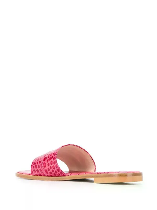 AVEC MODERATION Crocodile Embossed Sandals