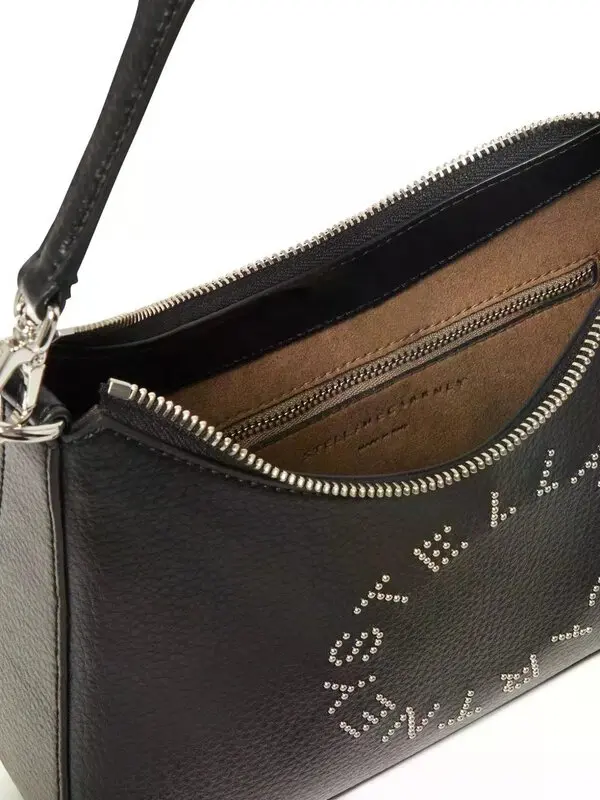 Stella McCartney Logo Embellished Shoulder Bag - Black