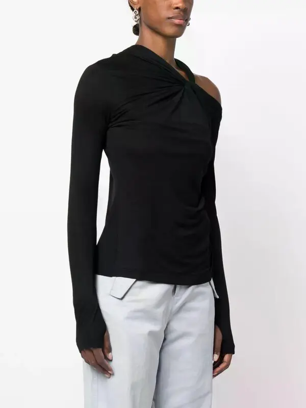 Helmut Lang Twisted Cold-shoulder Blouse