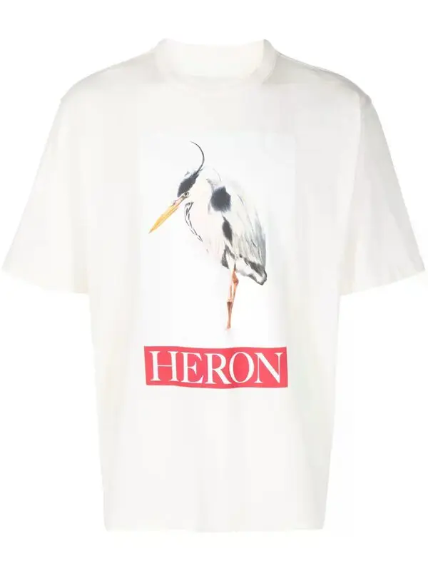 Heron Preston Heron Bird Painted Cotton T-shirt - Neutrals