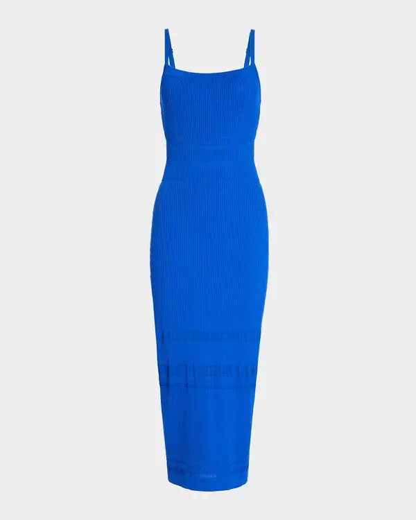 Ramy Brook Shiann Ribbed Knit Midi Dress - Ultramarin