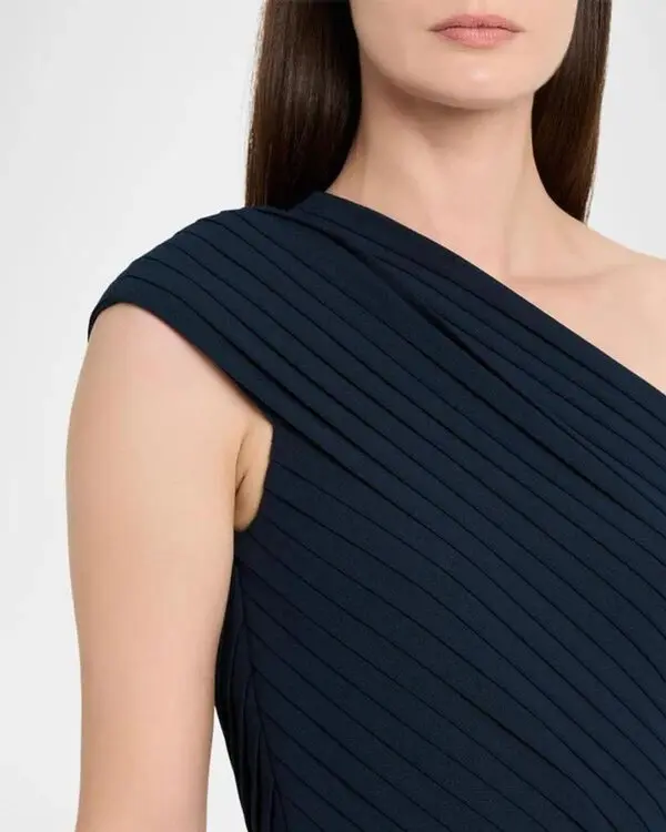 Michael Kors Pleated One-shoulder Gown