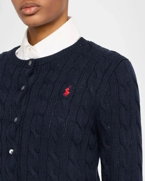 Polo Ralph Lauren Cable-knit Cotton Crewneck Cardigan