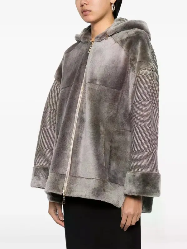 Lorena Antoniazzi Sheepskin Hooded Jacket