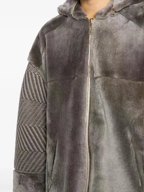 Lorena Antoniazzi Sheepskin Hooded Jacket