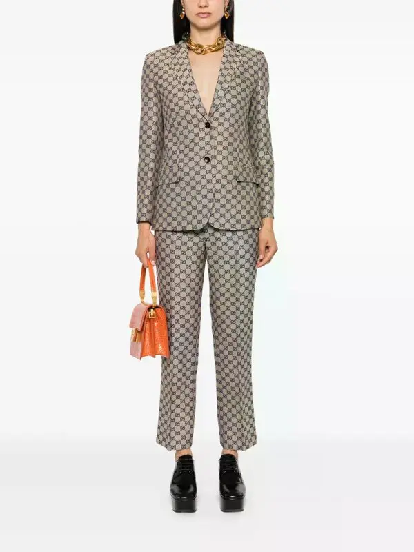 Gucci Gg-embroidered Single-breasted Blazer