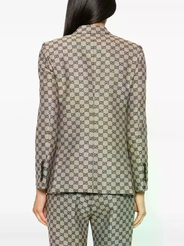 Gucci Gg-embroidered Single-breasted Blazer