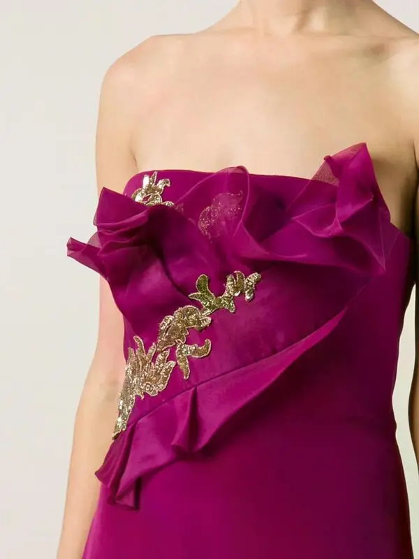 Marchesa Strapless Midi Dress