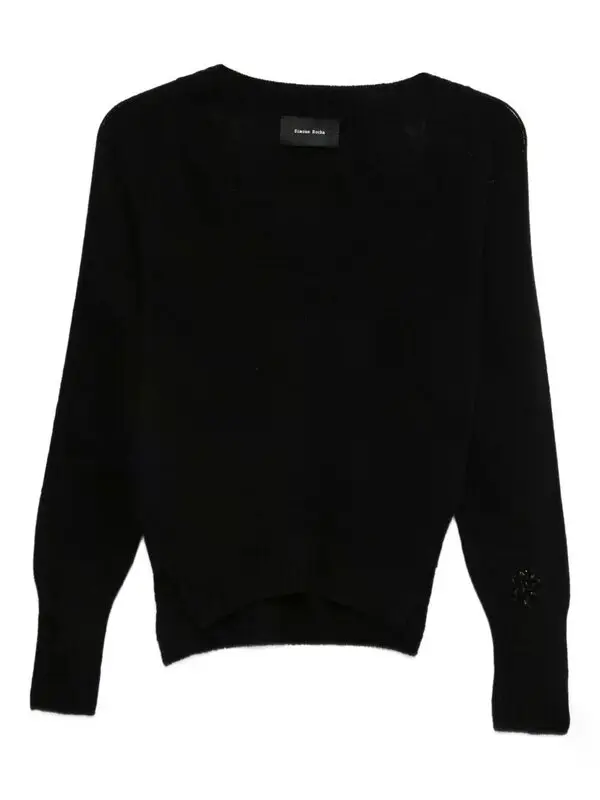 Simone Rocha Long-sleeve Ribbed Knit Sweater