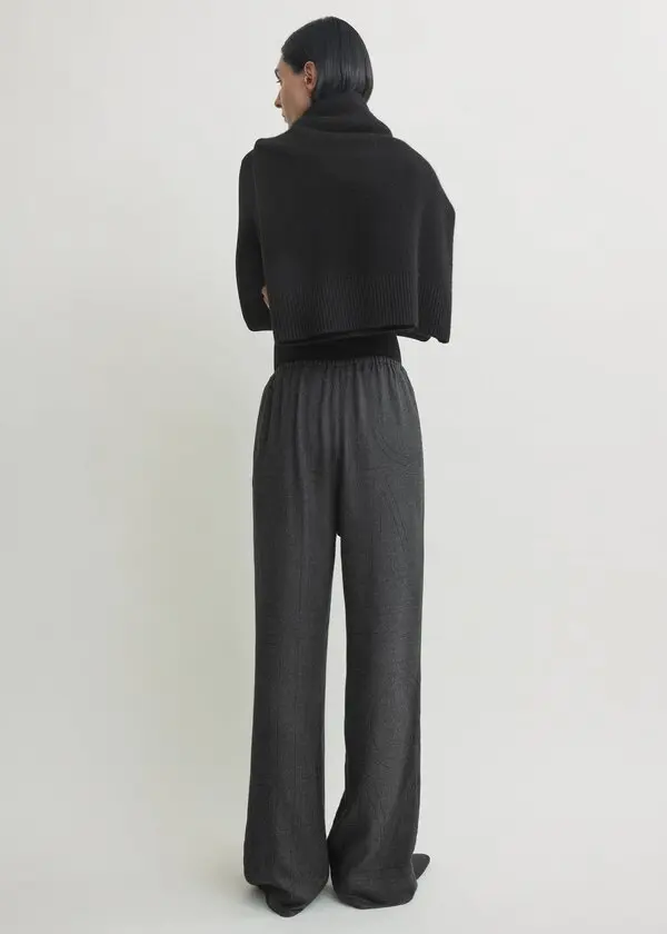 TOTEME Monogram Flannel Pajama Bottoms - Grey