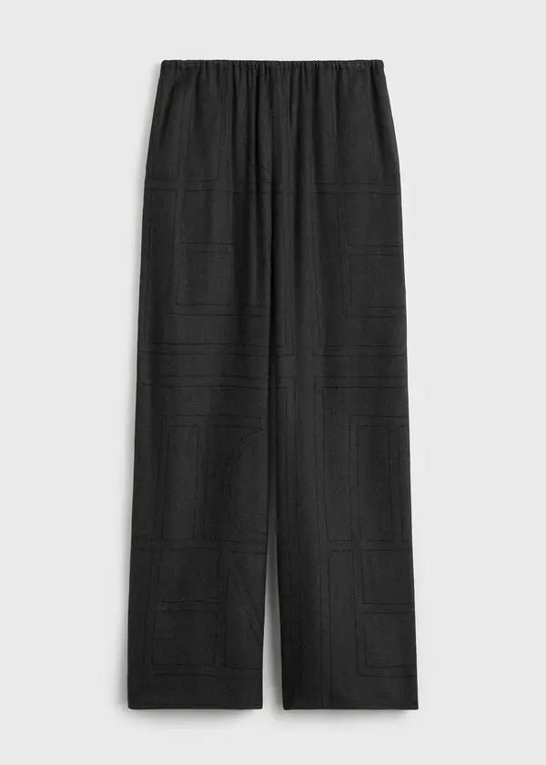 TOTEME Monogram Flannel Pajama Bottoms - Grey