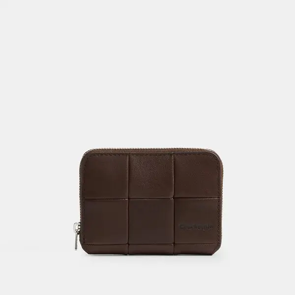 COACHTOPIA Zip Around Wallet In Checkerboard Upcrafted Leather - Maple 1
