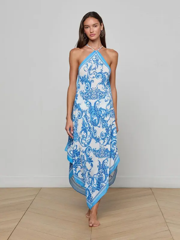 L'Agence Elise Cover-up Dress - Baroque Blue
