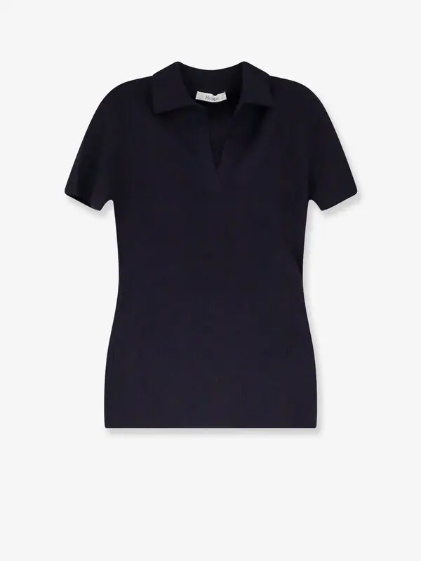 Max Mara Albero Virgin Wool Polo Shirt - Blue