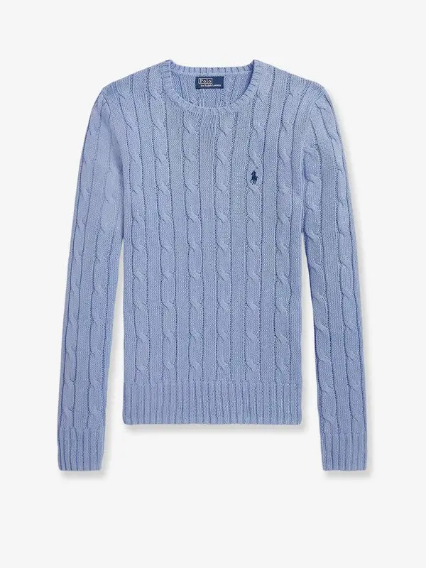 Polo Ralph Lauren Cotton Sweater With Embroidered Logo - Blue