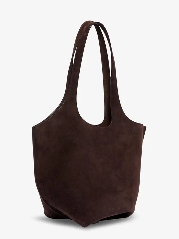 Attico La Scoop Suede Shoulder Bag - Brown