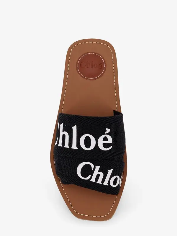 Chloé Woody Flat Linen Sandals