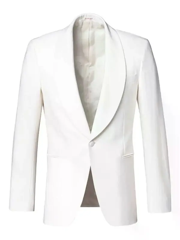 FURSAC Shawl-collar Single-breasted Suit Jacket - White