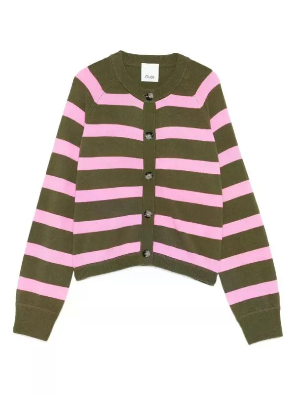 ALLUDE Stripe-pattern Cardigan