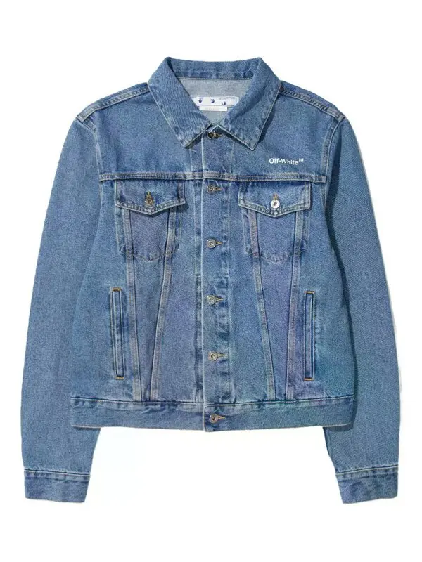 Off-White Diag-stripe Denim Jacket - Blue