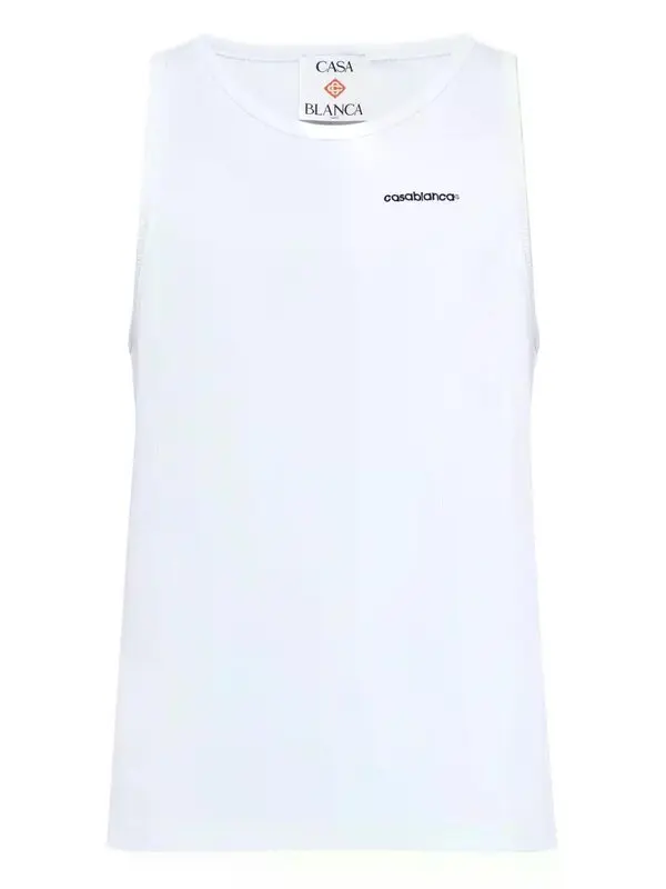 Casablanca Embroidered-logo Ribbed Tank Top - White