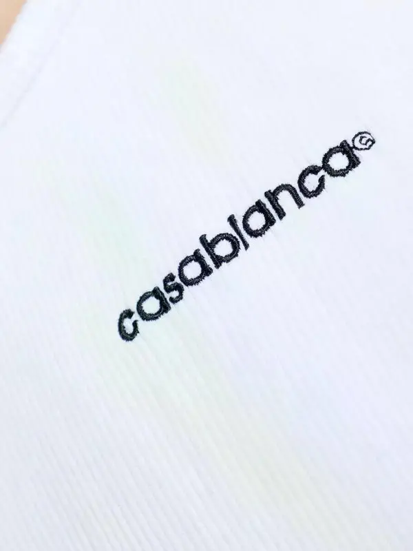 Casablanca Embroidered-logo Ribbed Tank Top - White