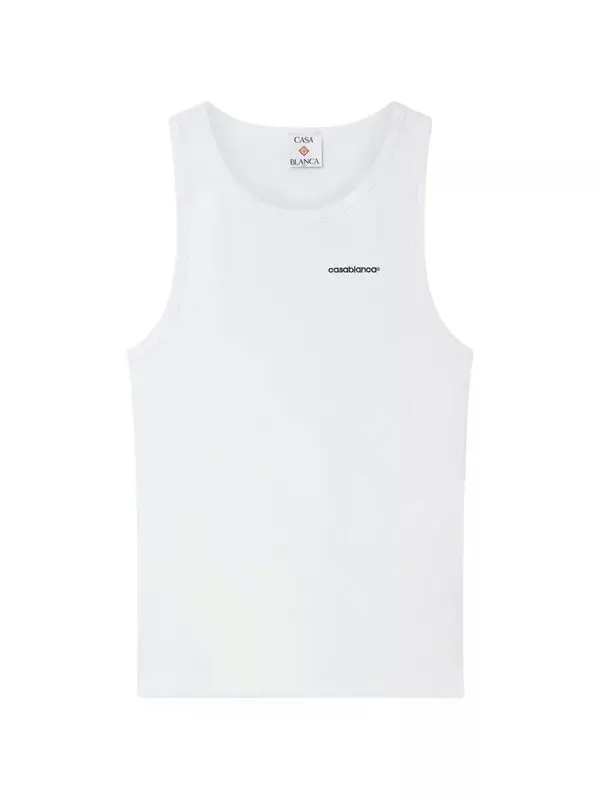 Casablanca Embroidered-logo Ribbed Tank Top - White