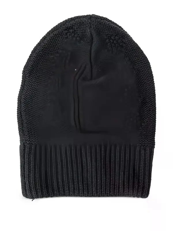 THE VIRIDI-ANNE Ribbed-brim Beanie Hat - Black
