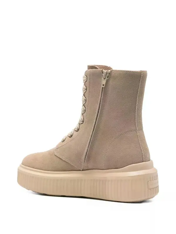 JANET & JANET Logo-detail Lace-up Boots - Neutrals