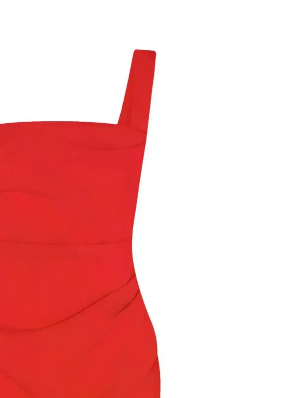 Paris Georgia Square-neck Draped Maxi Dress - Red