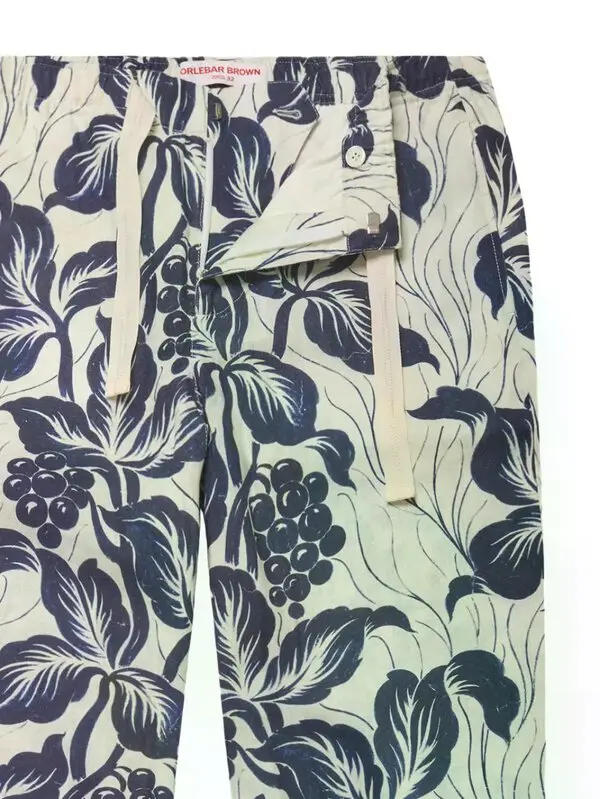 Orlebar Brown Alex Floral-print Linen Trousers