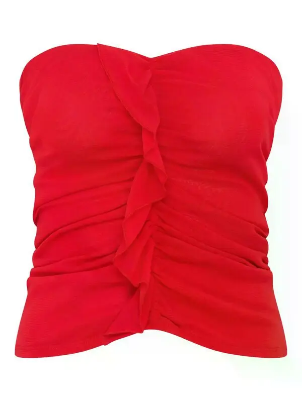 Paris Georgia Strapless Ruffle Top - Red