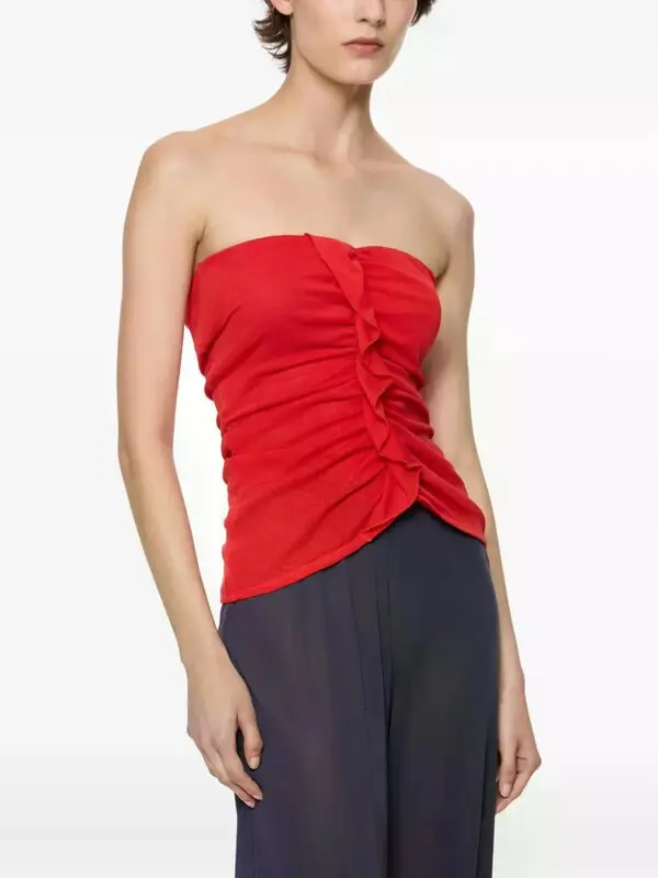 Paris Georgia Strapless Ruffle Top - Red