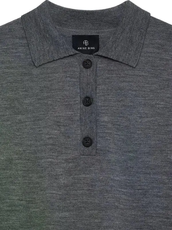 ANINE BING Buttoned Polo Top