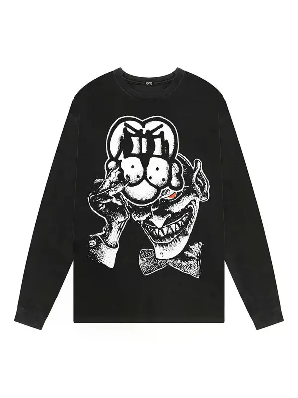 CHITO Mask Graphic-print Long-sleeve T-shirt - Black