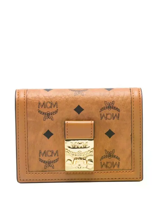 Mcm Tracy Logo Buckle Wallet - Brown