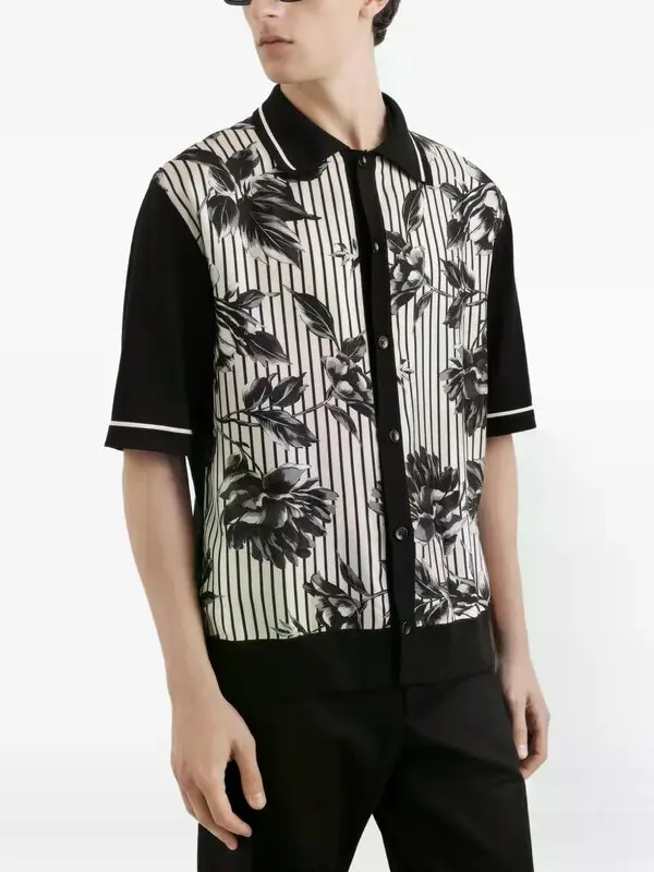 Dolce & Gabbana Floral Striped Shirt