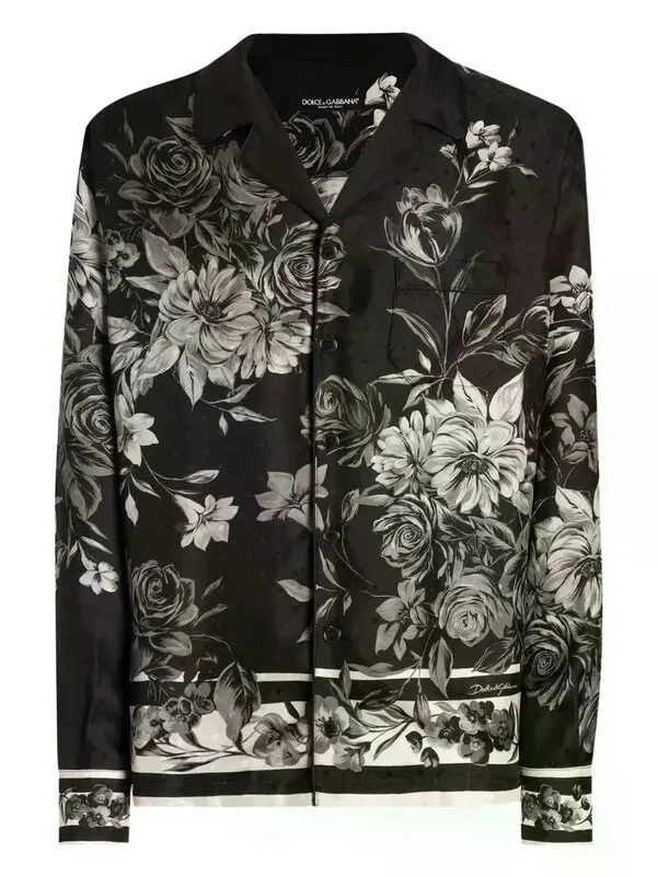 Dolce & Gabbana Floral-print Shirt - Black