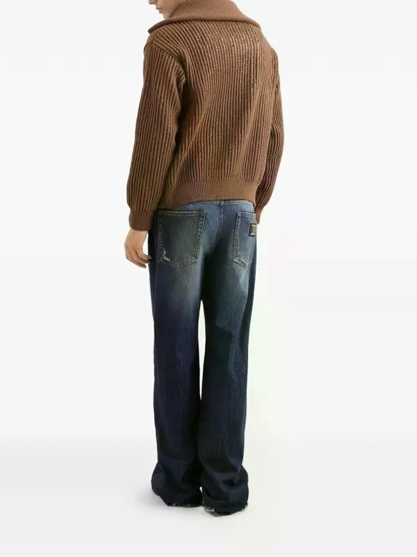 Dolce & Gabbana Zip-up Ribbed Cardigan