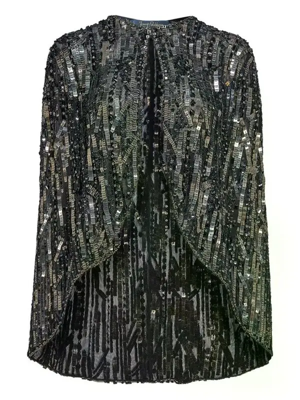 Jenny Packham Sequin-embellished Cape - Grey