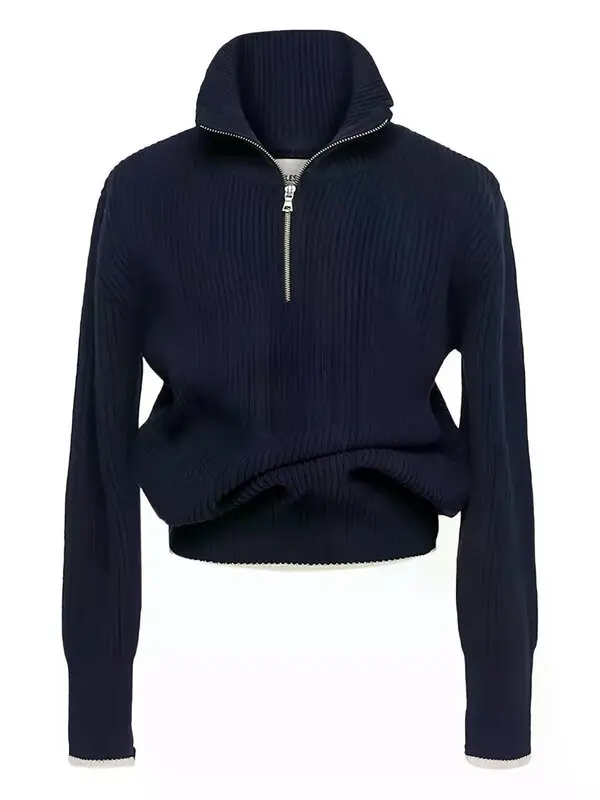 O.FILES Zip-up Funnel-neck Sweater