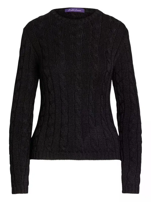 Ralph Lauren Cable-knit Crewneck Sweater - Black